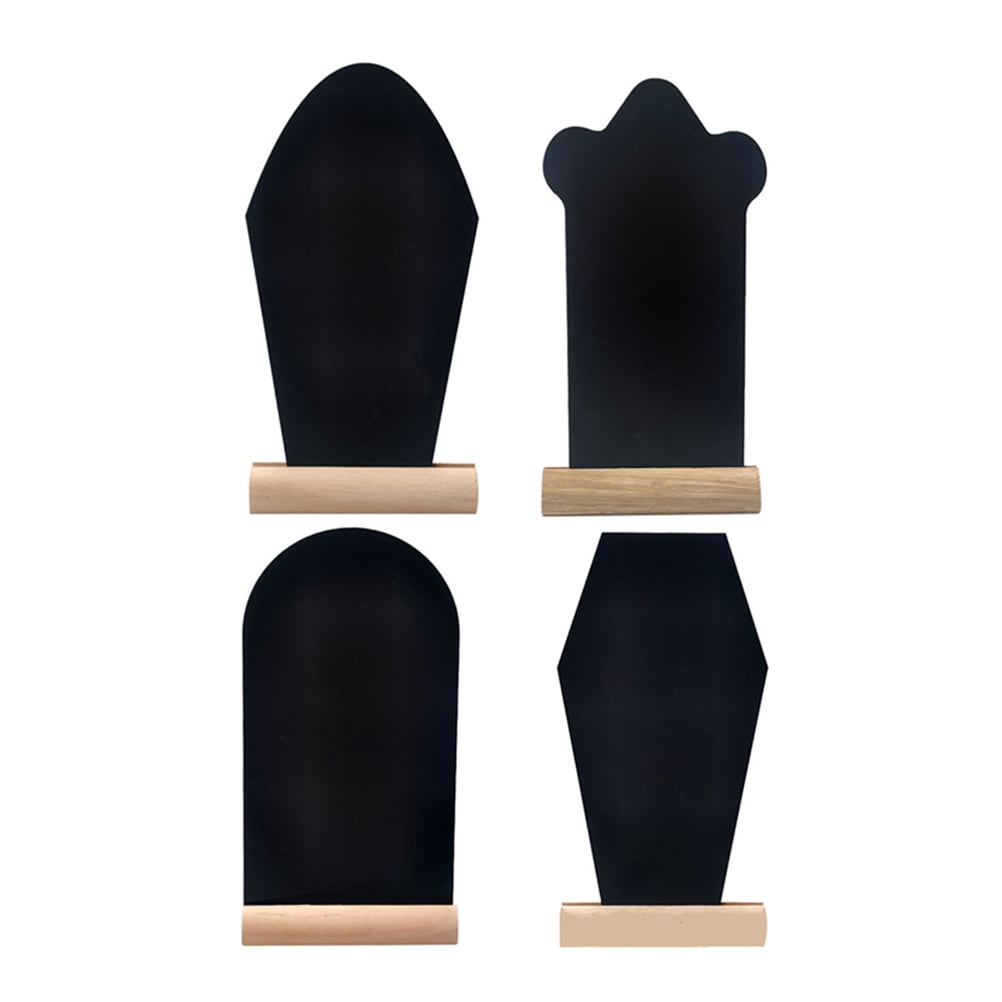 4pcs Two-sided Blackboards Decorations Wooden Crafts Message Black ...