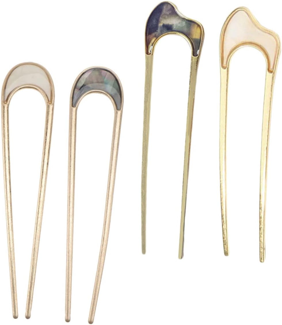 4pcs U-shaped Updo Hairpin Hair Fork Stick Retro Hair Sticks Hair ...