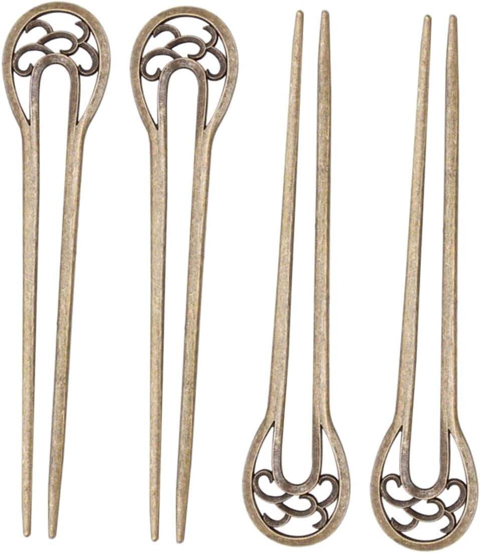 4pcs U-shaped Metal Hairpin French Barrette Wedding Hair Piece Metal ...