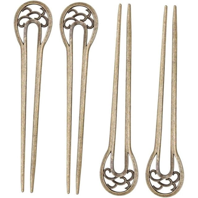 4pcs U-shaped Metal Hairpin French Barrette Wedding Hair Piece Metal ...