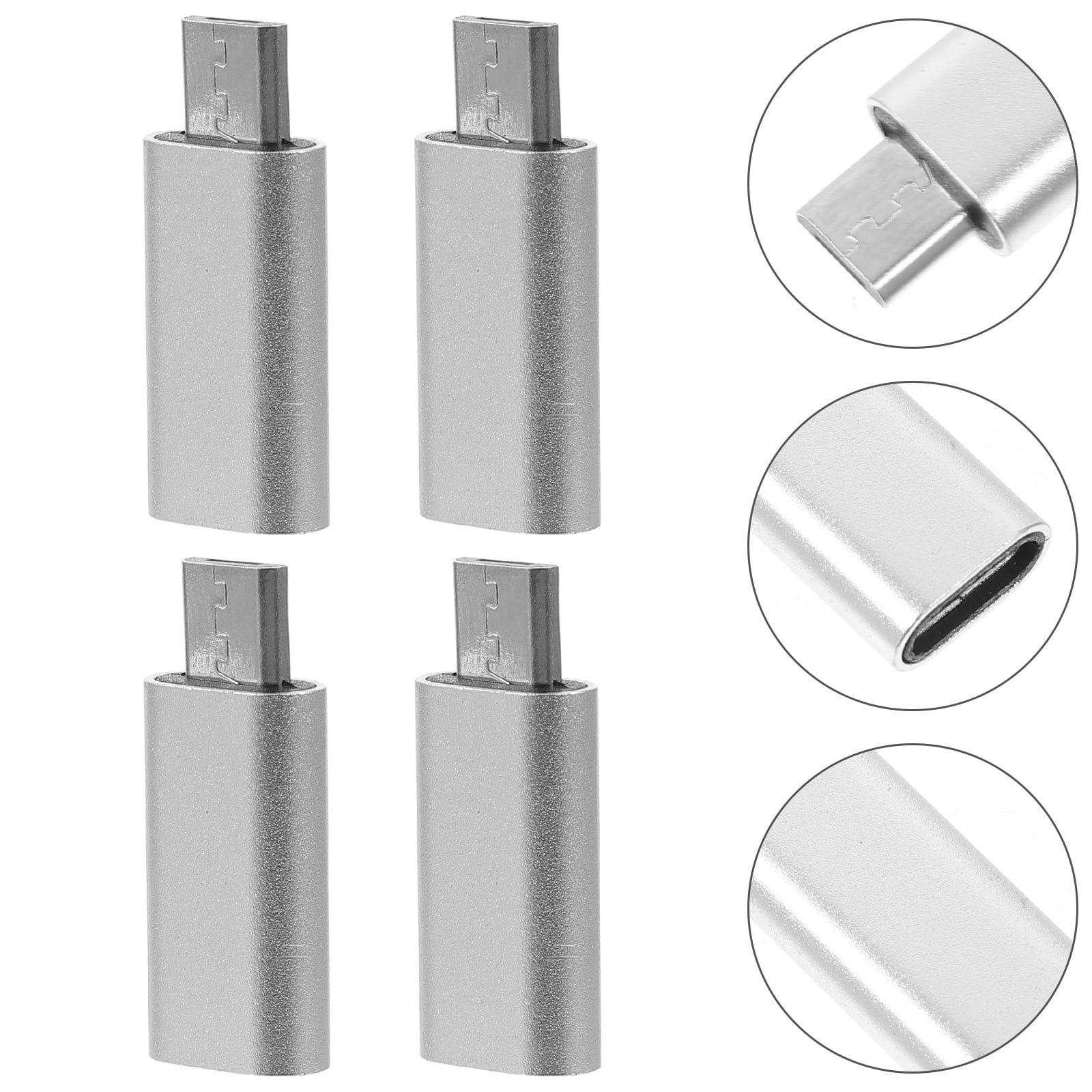 4pcs USB-C Adapter Male Micro USB To Female Type-c USB Charger Computer ...