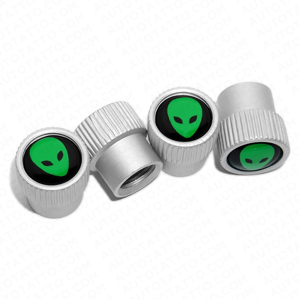 4pcs Universal Fit Alien Car Wheels Tire Air Valve Caps Stem Dust Cover ...