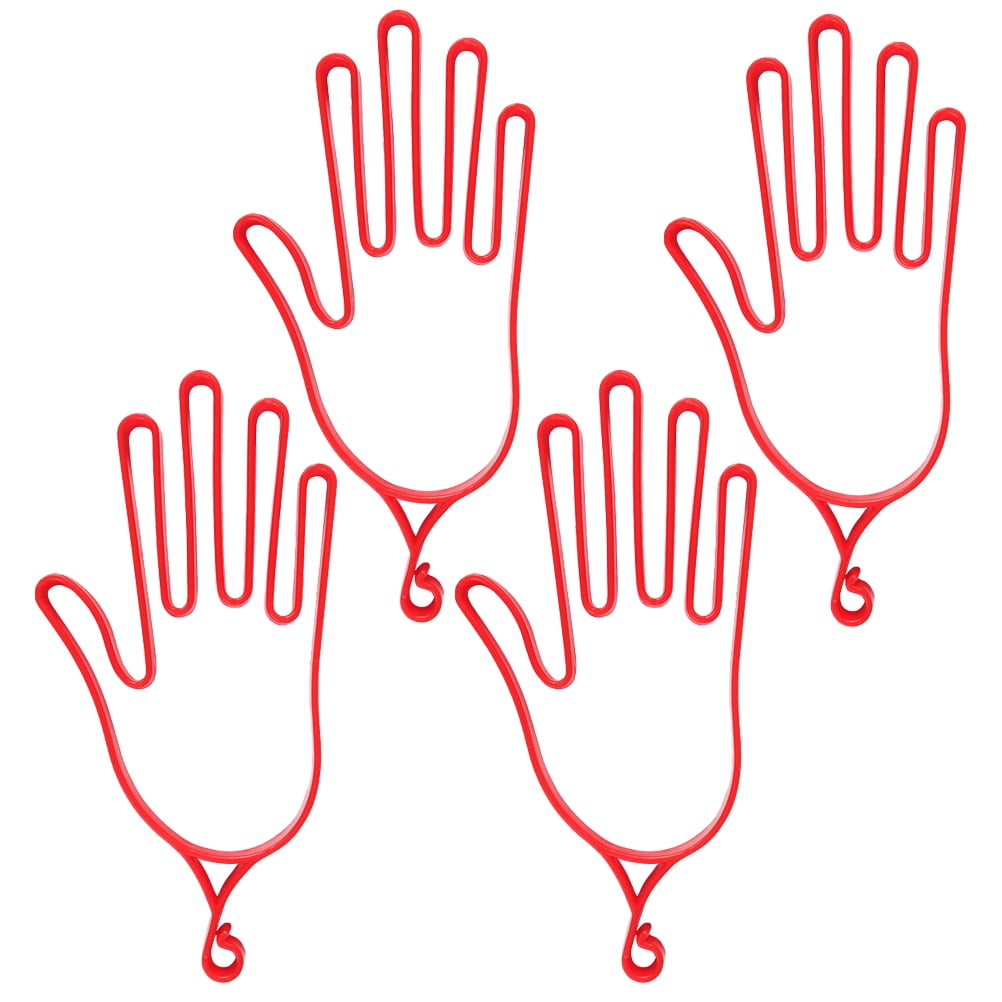 4pcs Use Hand Shape Plastic Glove Rack Drying Frame Retaining Bracket ...