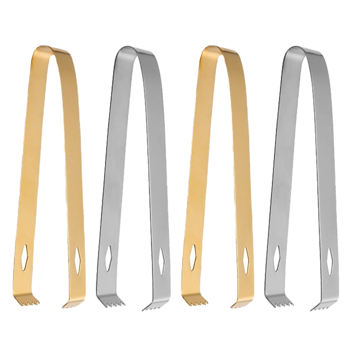 4pcs Utensils Salad Tongs Buffet Tongs Easy Grip Stainless Steel ...