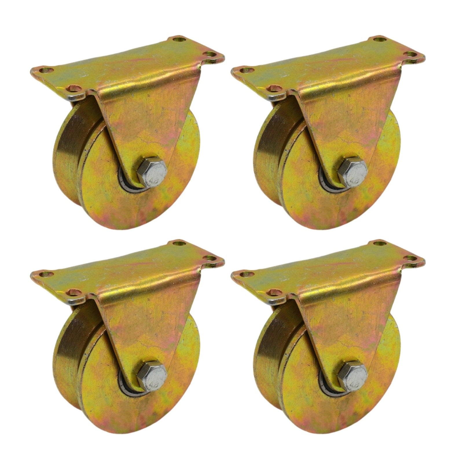 4pcs V Groove Wheel Sliding Gate 3.5 Inches Track Roller W Bracket Barn ...