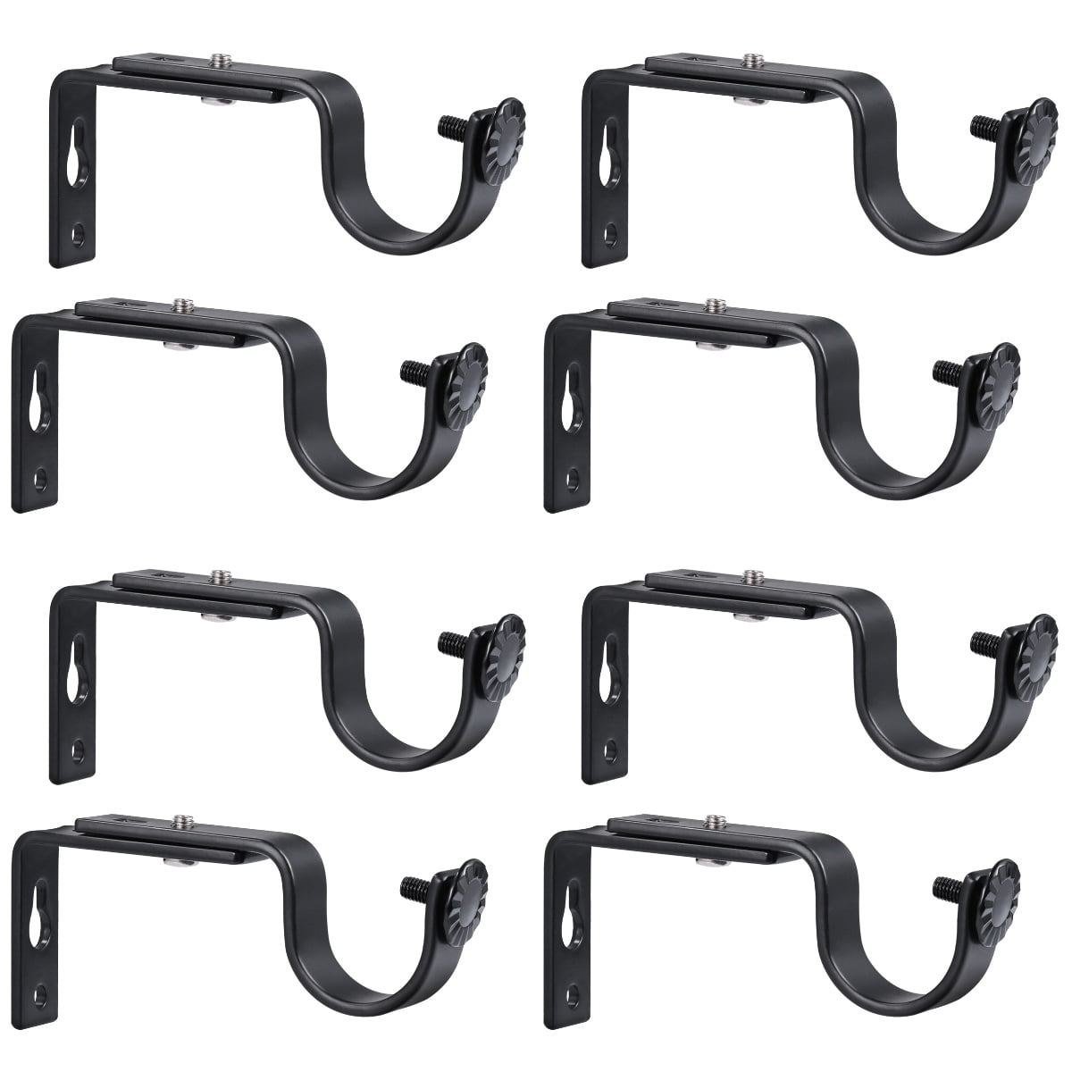 4pcs VORCOOL 2PCS Adjustable Curtain Rod Bracket with Screws Wall ...