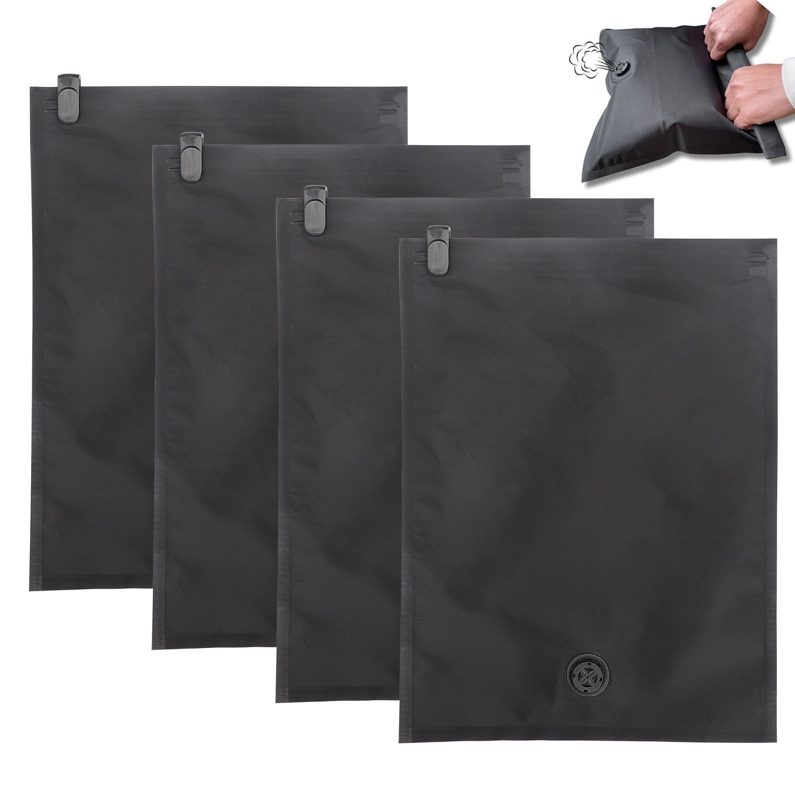 4pcs Vacuum Bags for Travel, TSV Reusable Compression Bags for Carry On ...