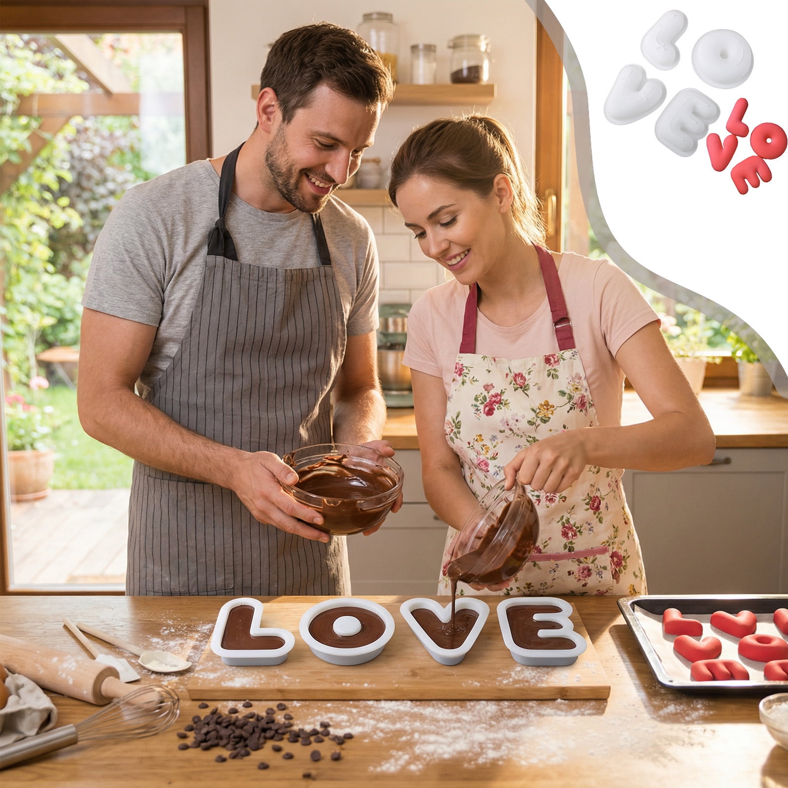 4pcs Valentine’s Day LOVE Themed Silicone Mold - French Mousse Cake ...