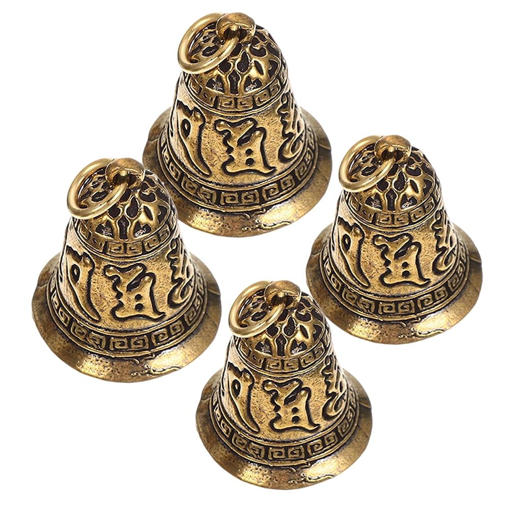 4pcs Vintage Brass Bells For Crafts Diy Hanging Bell Pendant Charm ...