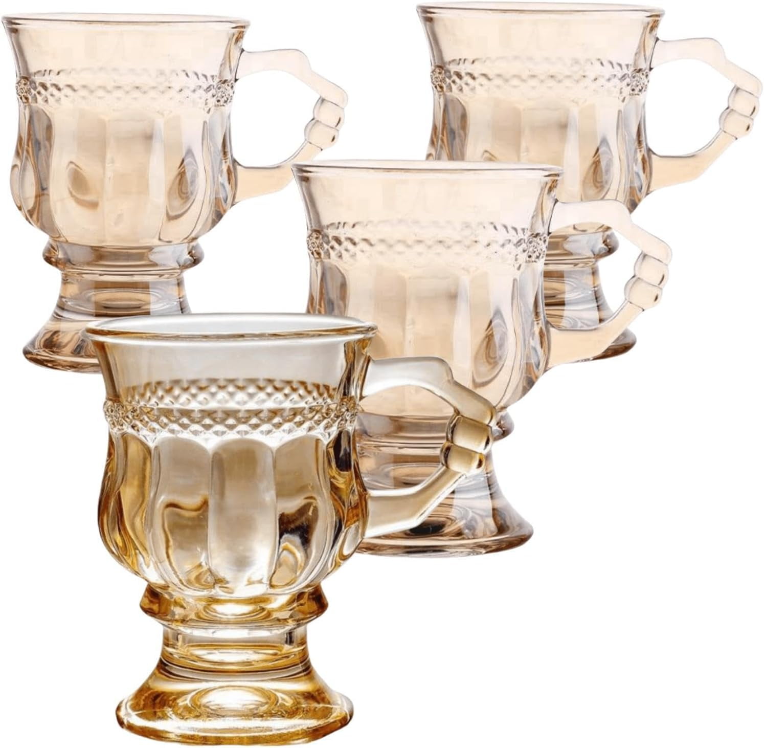 4pcs Vintage Irish Coffee Mugs, Crystal Clear Irish Coffee Glass with ...