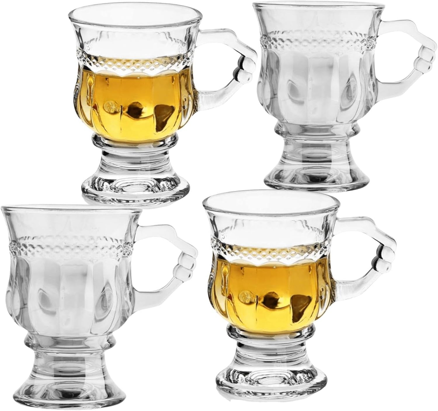 4pcs Vintage Irish Coffee Mugs, Crystal Clear Irish Coffee Glass with ...