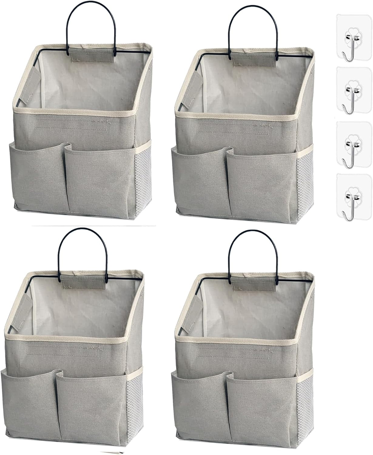4pcs Wall Hanging Storage Bag,Wall Hanging Organizer bags with Pockets ...