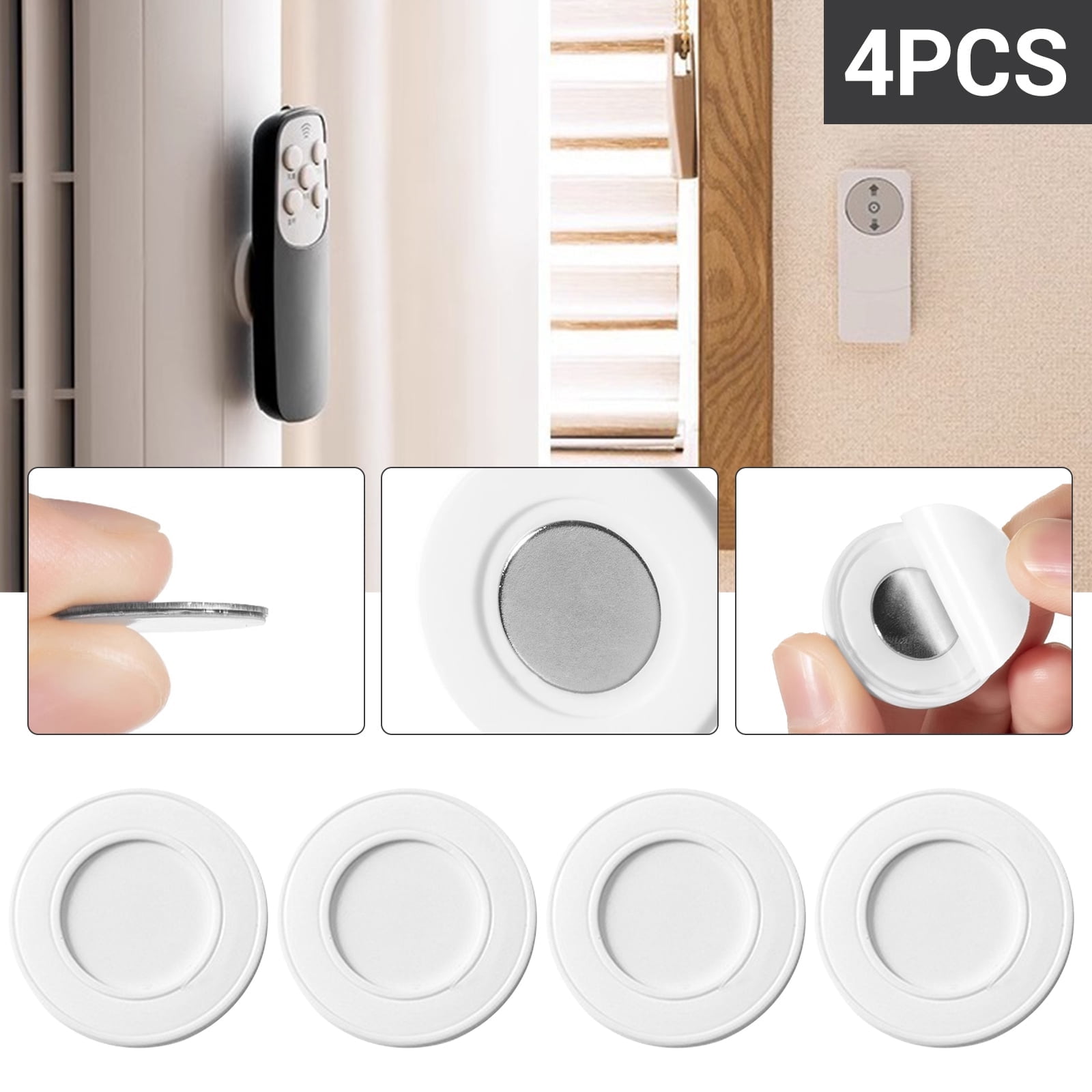 4pcs Wall Mount Hooks Magnet Holder For Fridge Sticker Remote Control ...