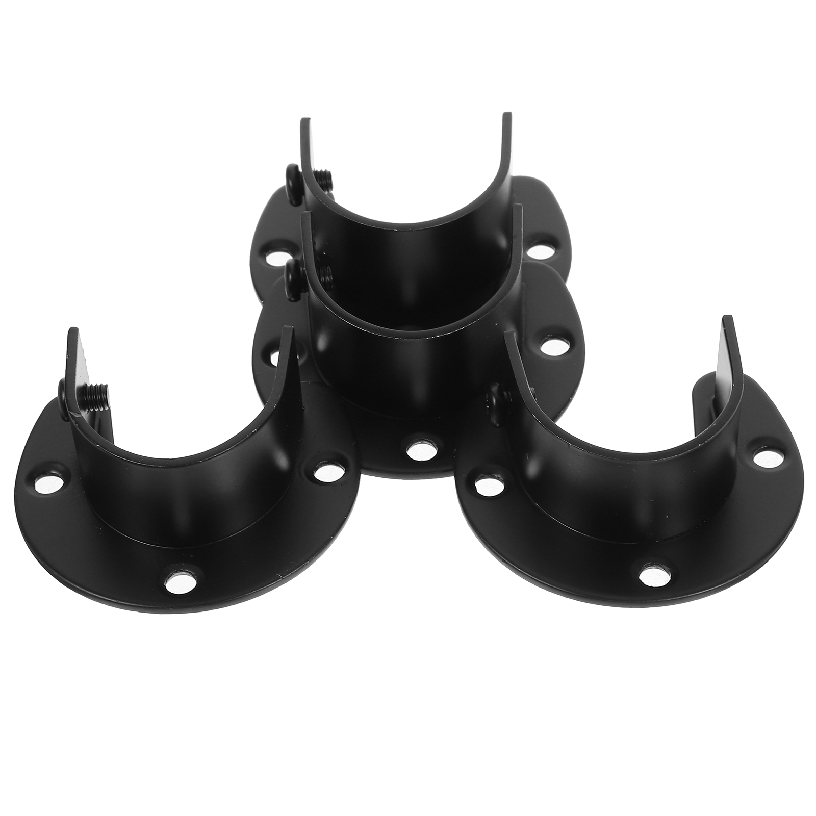 4pcs Wardrobe Rod Brackets Closet Pole Socket End Caps Stainless Steel ...