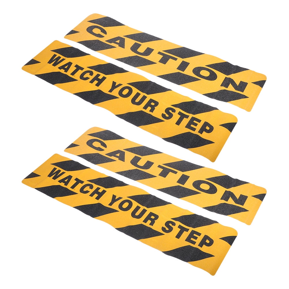 4pcs Watch Your Step Caution Sticker Non-Slip Stair Warning Sign Safety ...