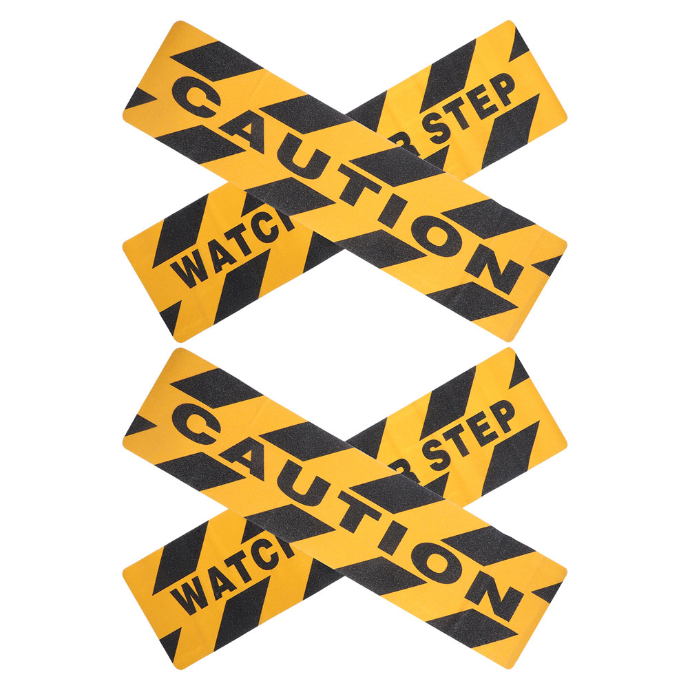 4pcs Watch Your Step Caution Sticker Non-Slip Stair Warning Sign Safety ...