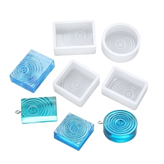 4pcs Water Ripple Clear Silicone Molds for Jewelry and Soap Making ...