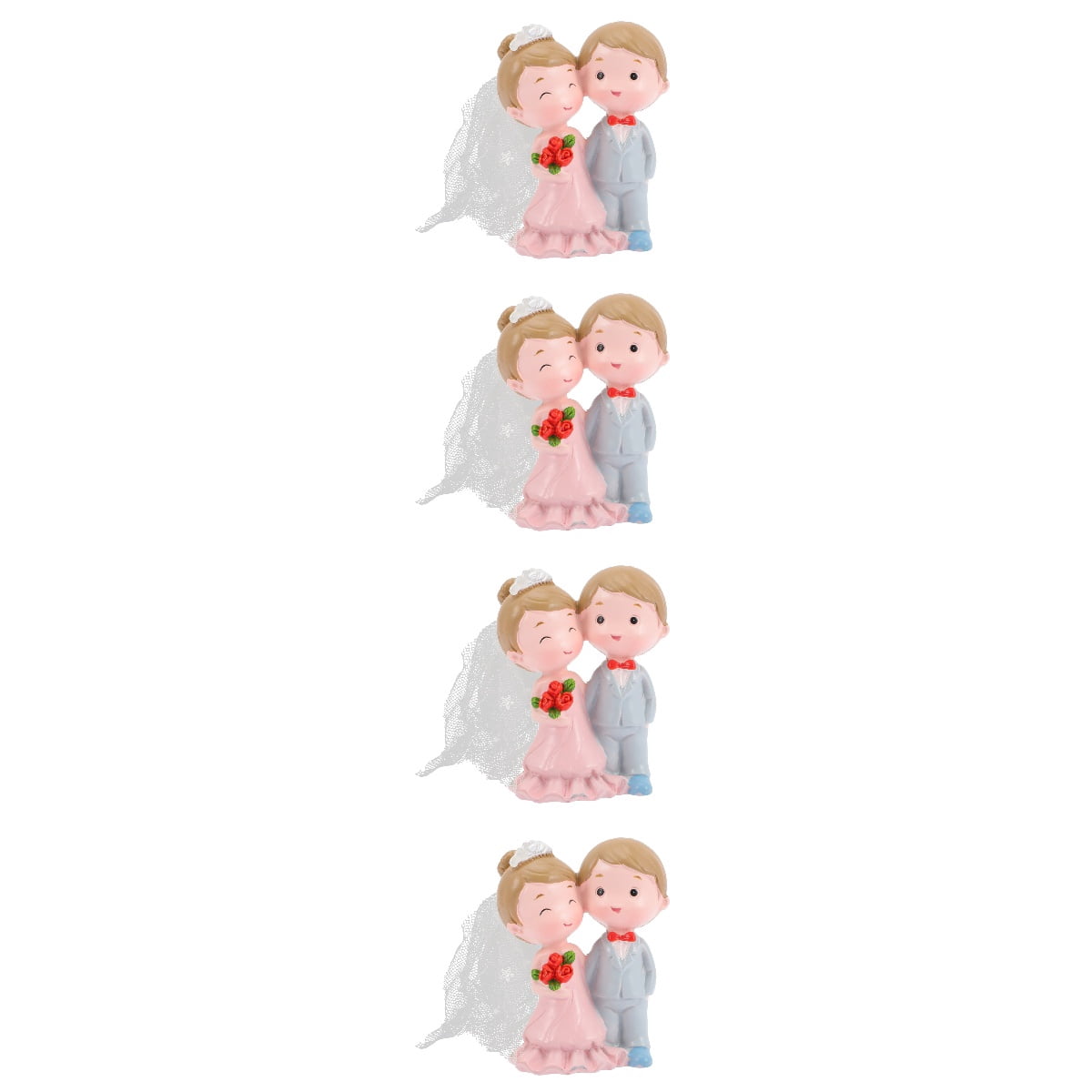 4pcs Wedding Couple Statues Desktop Bride and Groom Figures Cake ...