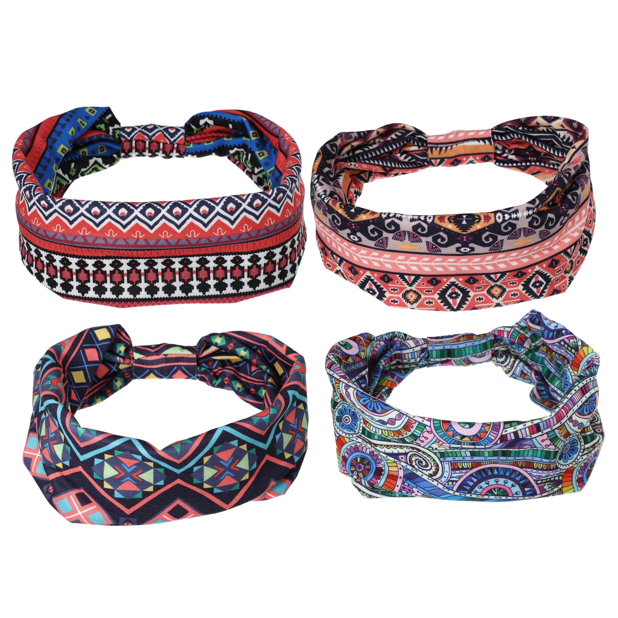 4pcs Wide Headbands Non-Slip Headbands Soft Turban Headband for Women ...