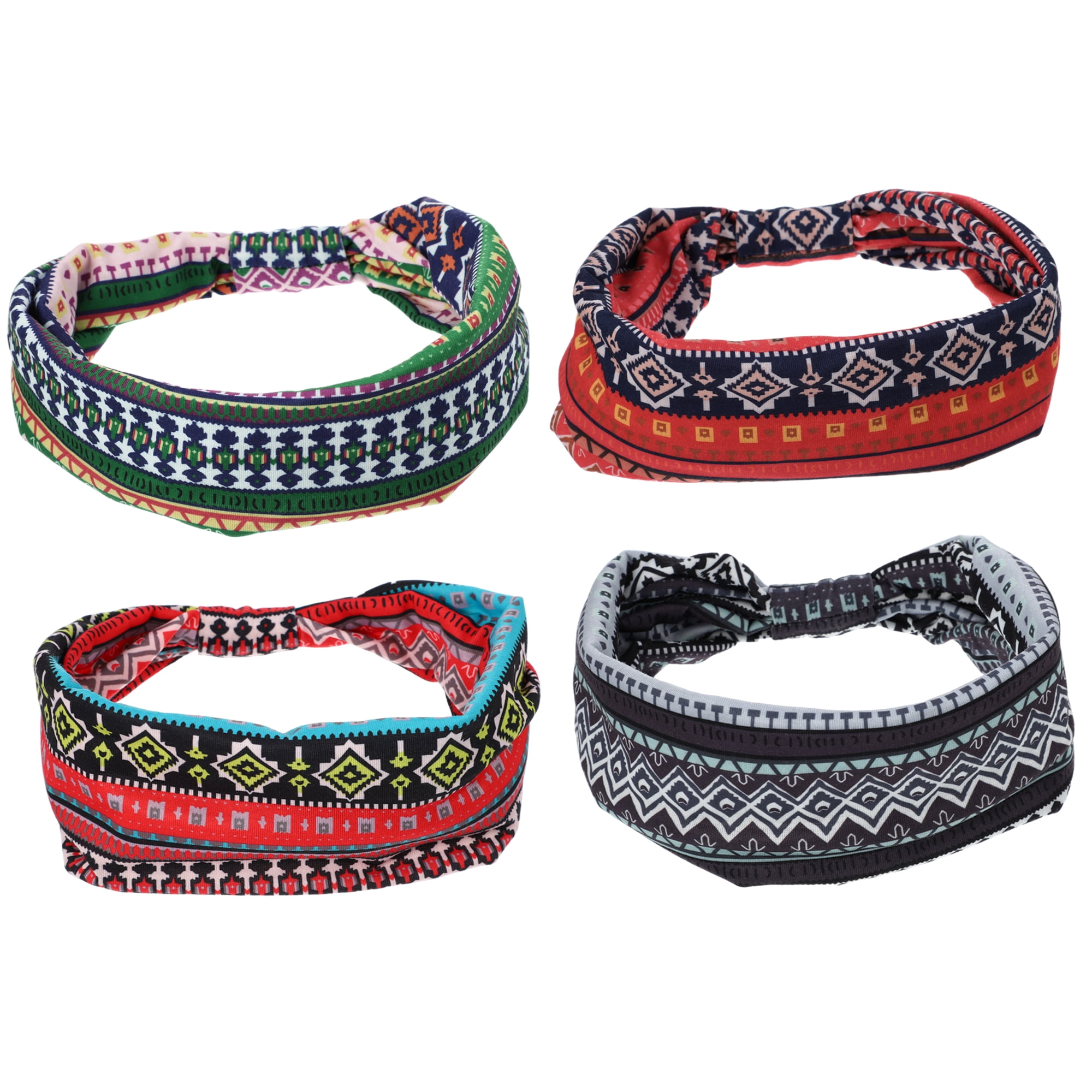 4pcs Wide Headbands Twisted Knot Wide Headbands Elastic Headbands for ...