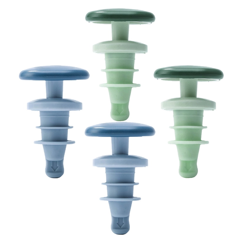 Houderco Kitchen Bottle Stopper Silicone Blue 4Pcs 2.6x1.5in - Walmart.com