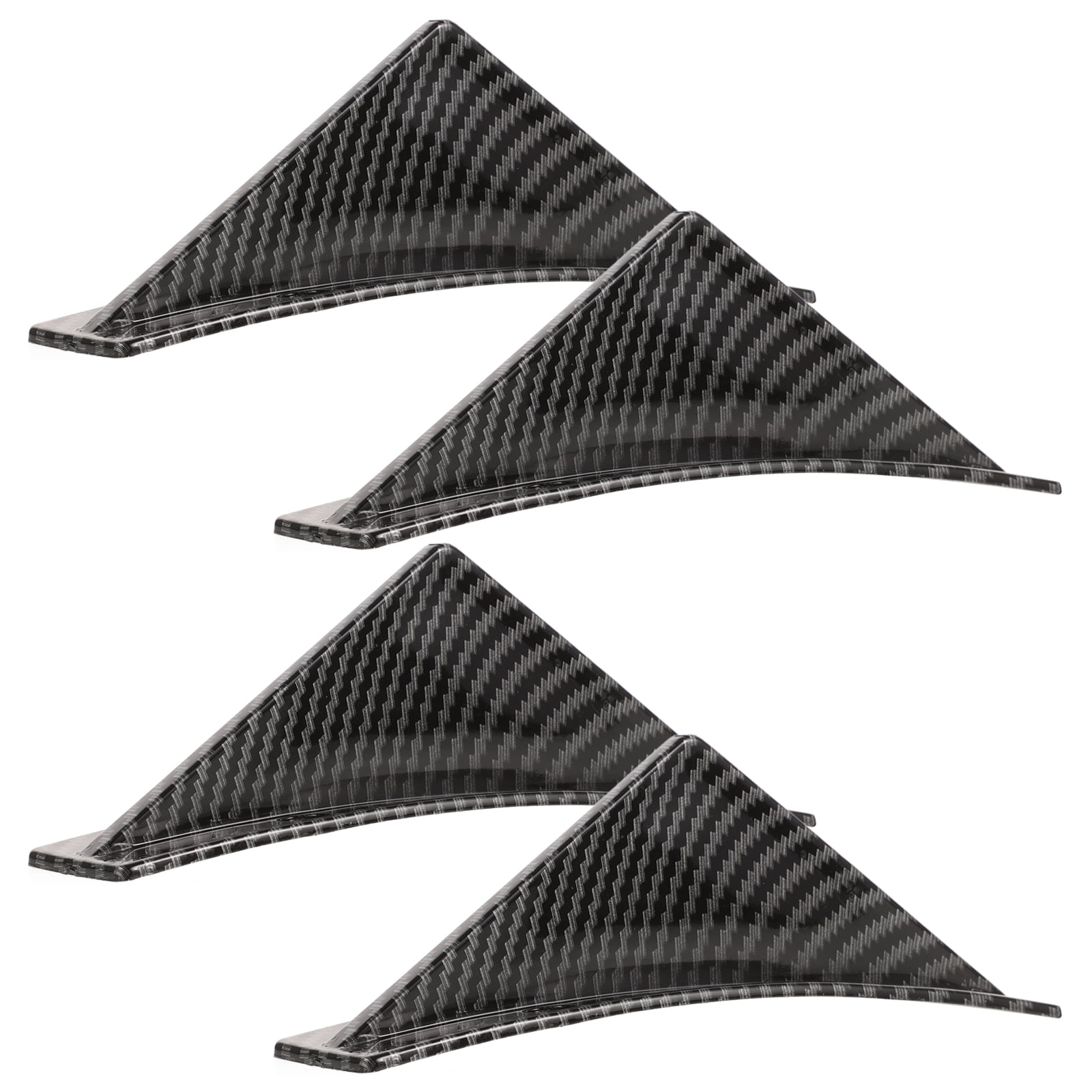 4pcs Wing Splitter Universal Curved Shape Rear Bumper Diffuser Shark ...