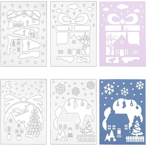 4pcs Winter House Metal Cutting Dies Snowflake for DIY Scrapbooking ...