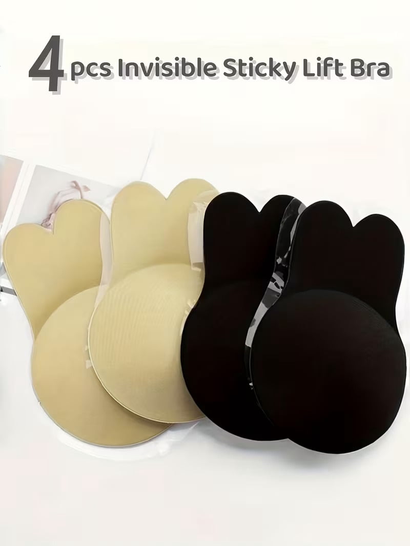 4pcs Women's Push-Up Self-Adhesive Bras Invisible Silicone Nipple ...