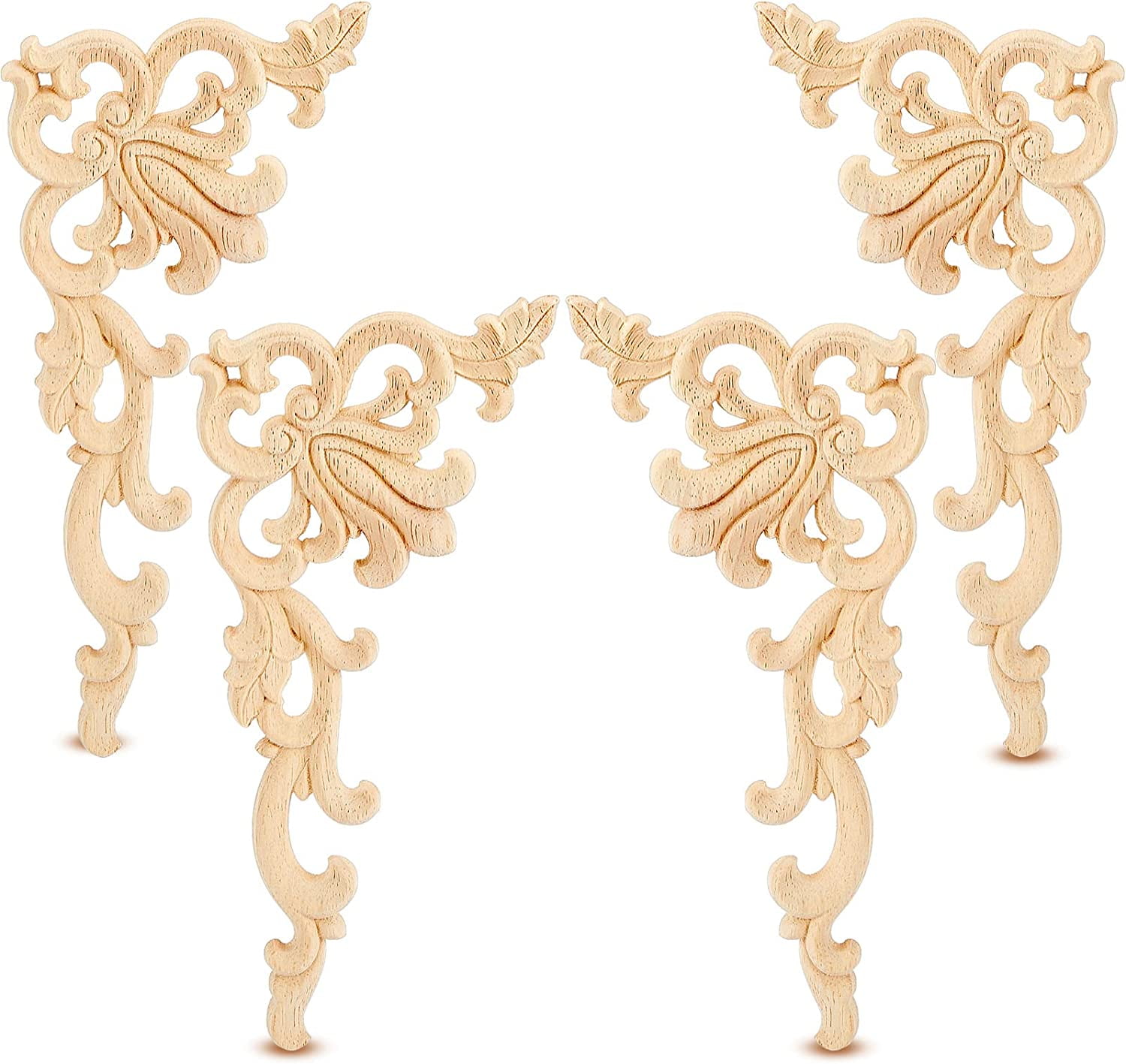 4pcs Wood Applique,Kitchen Cabinet Decor,Wood Decor,Retro Decor, Wood ...