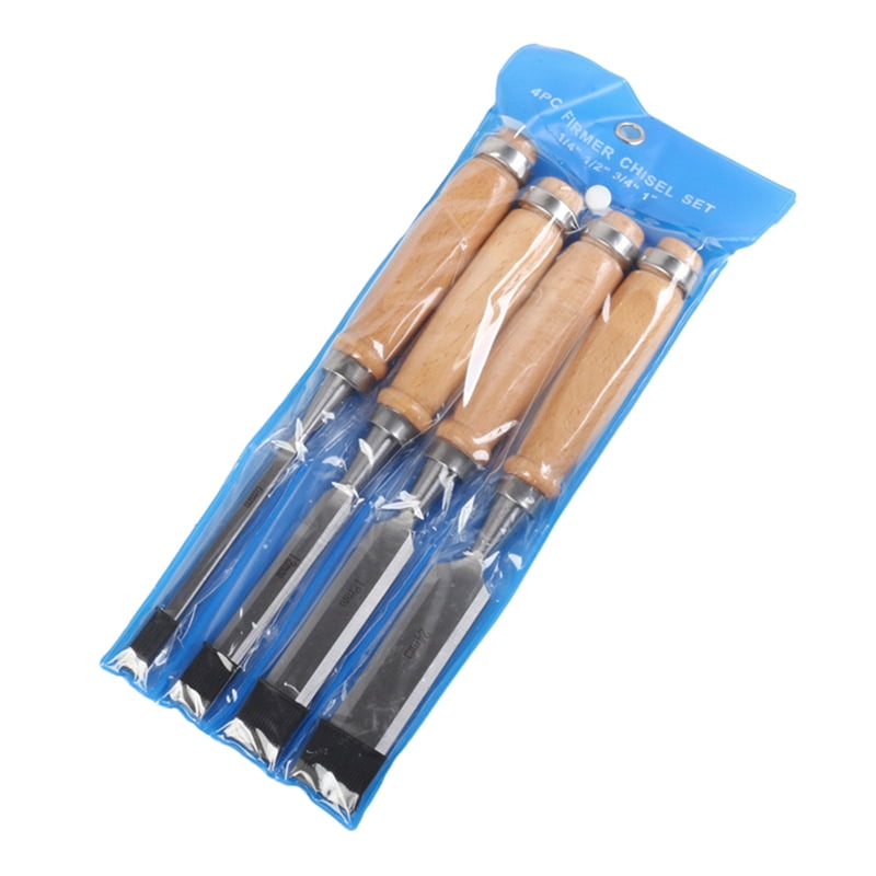 4pcs Wood Chisel Set for Woodworking, Chrome Vanadium Steel Bevel-Edge ...