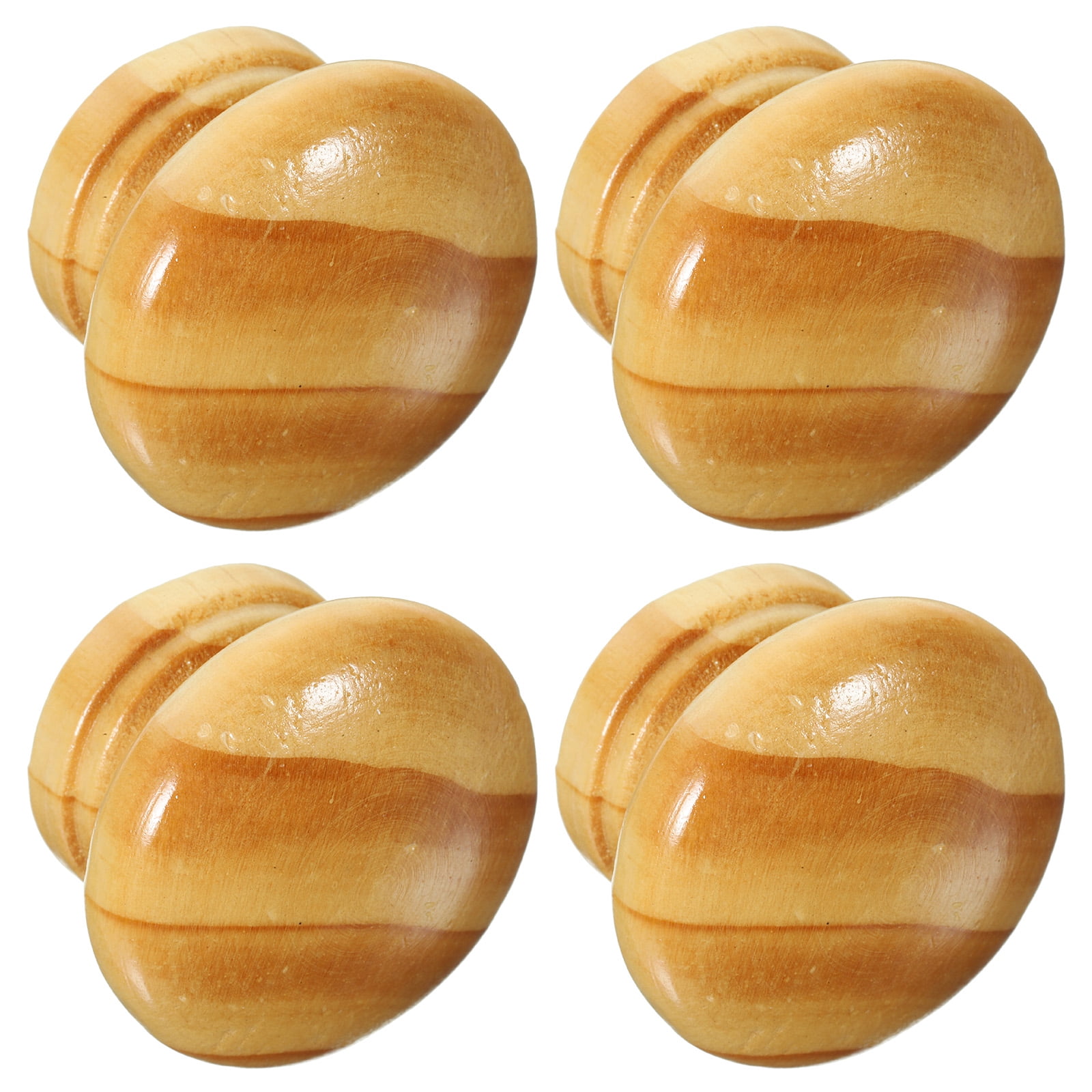 4pcs Wood Drawer Pull Replacement Furniture Pull Circle Cabinet Handle ...