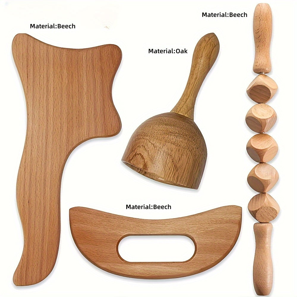 4pcs Wood Massage Tools, Wooden Body Sculpting Tools, Lymphatic ...