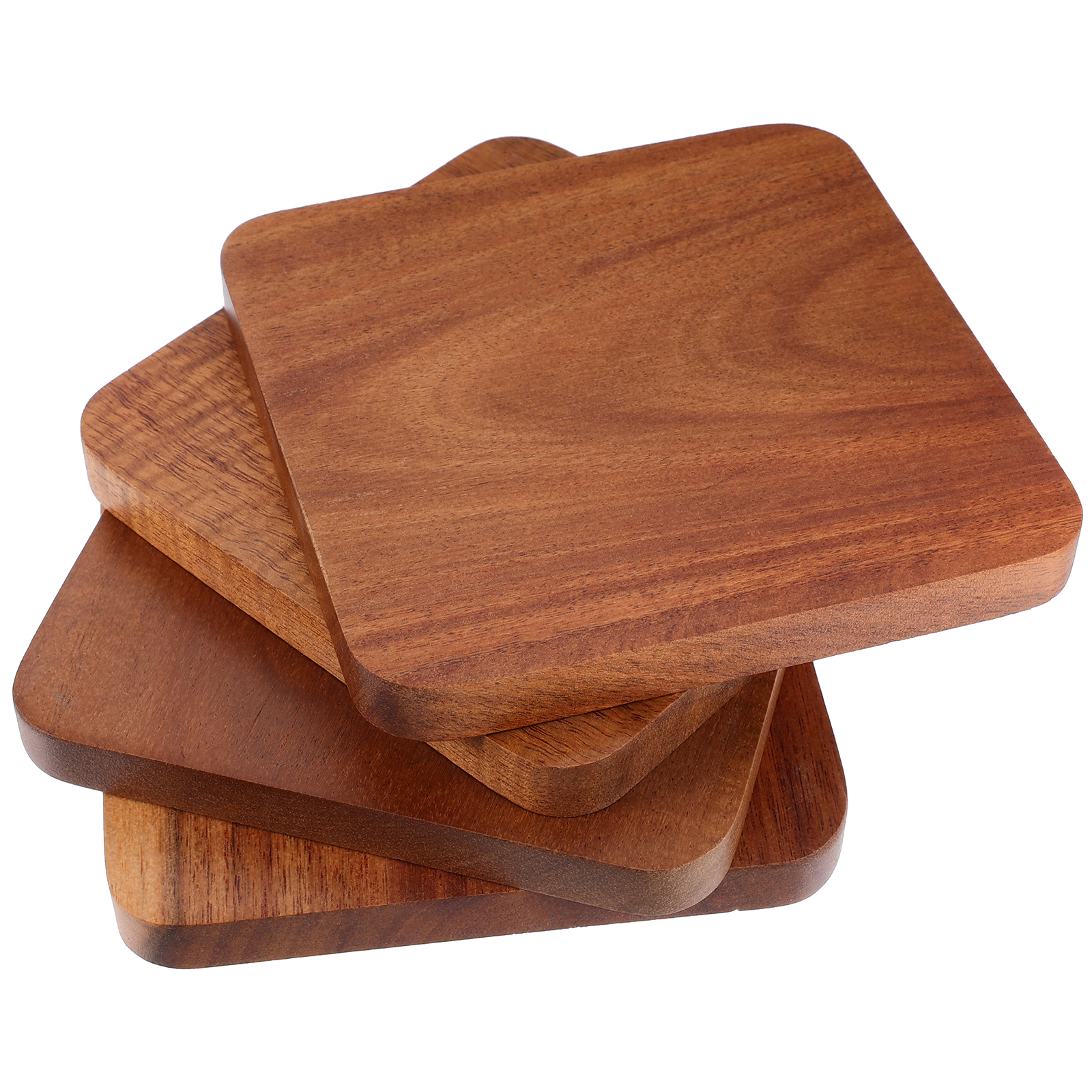 4pcs Wood Mug Coaster Dining Table Coaster Square Coaster Heat-resist ...