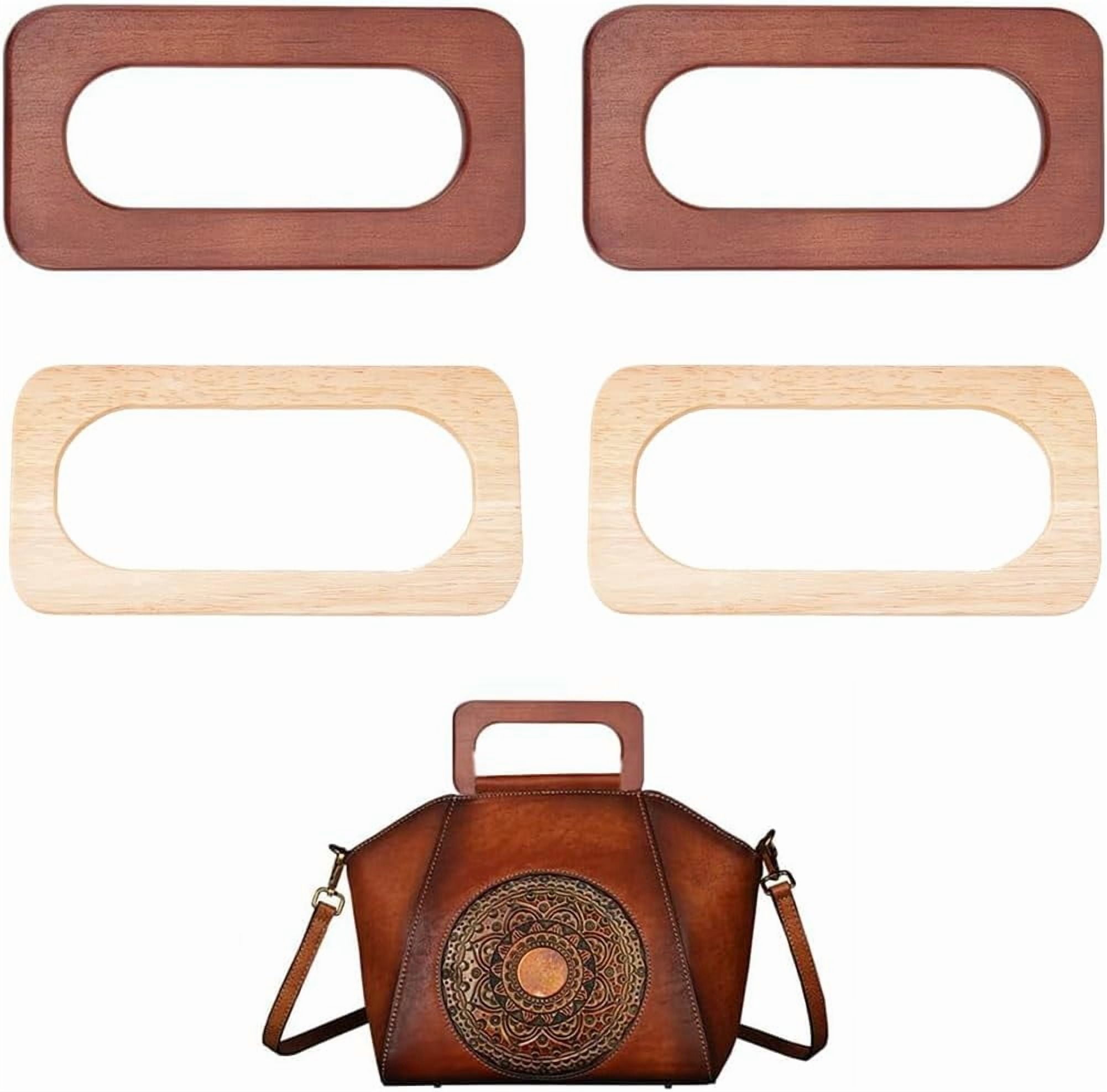 4pcs Wood Purse Handles Replacement 2 Colors Rectangle Wooden Handbag ...