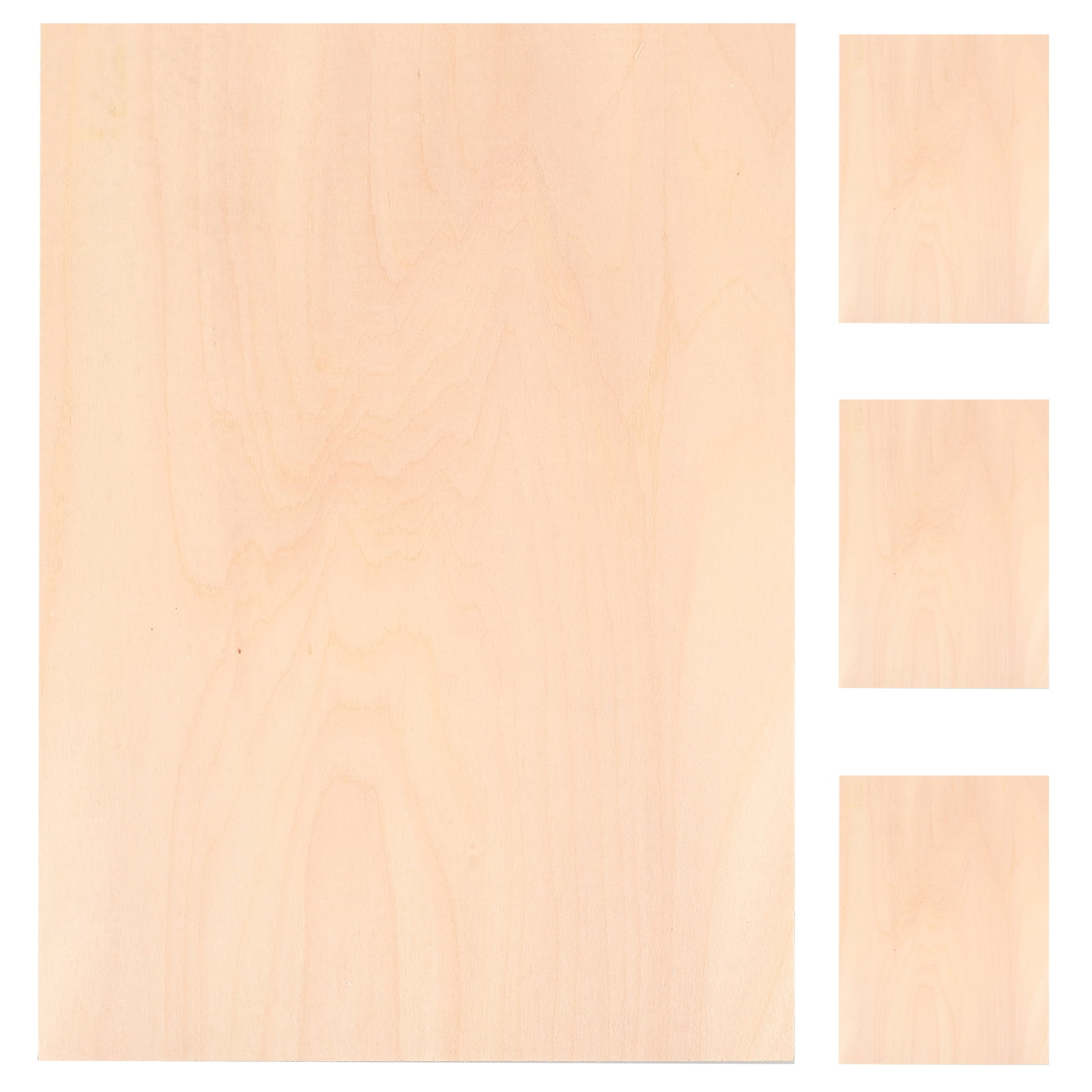 4pcs Wood Sheets for Crafts Unfinished Wood Sheets Smooth Surfaces DIY ...