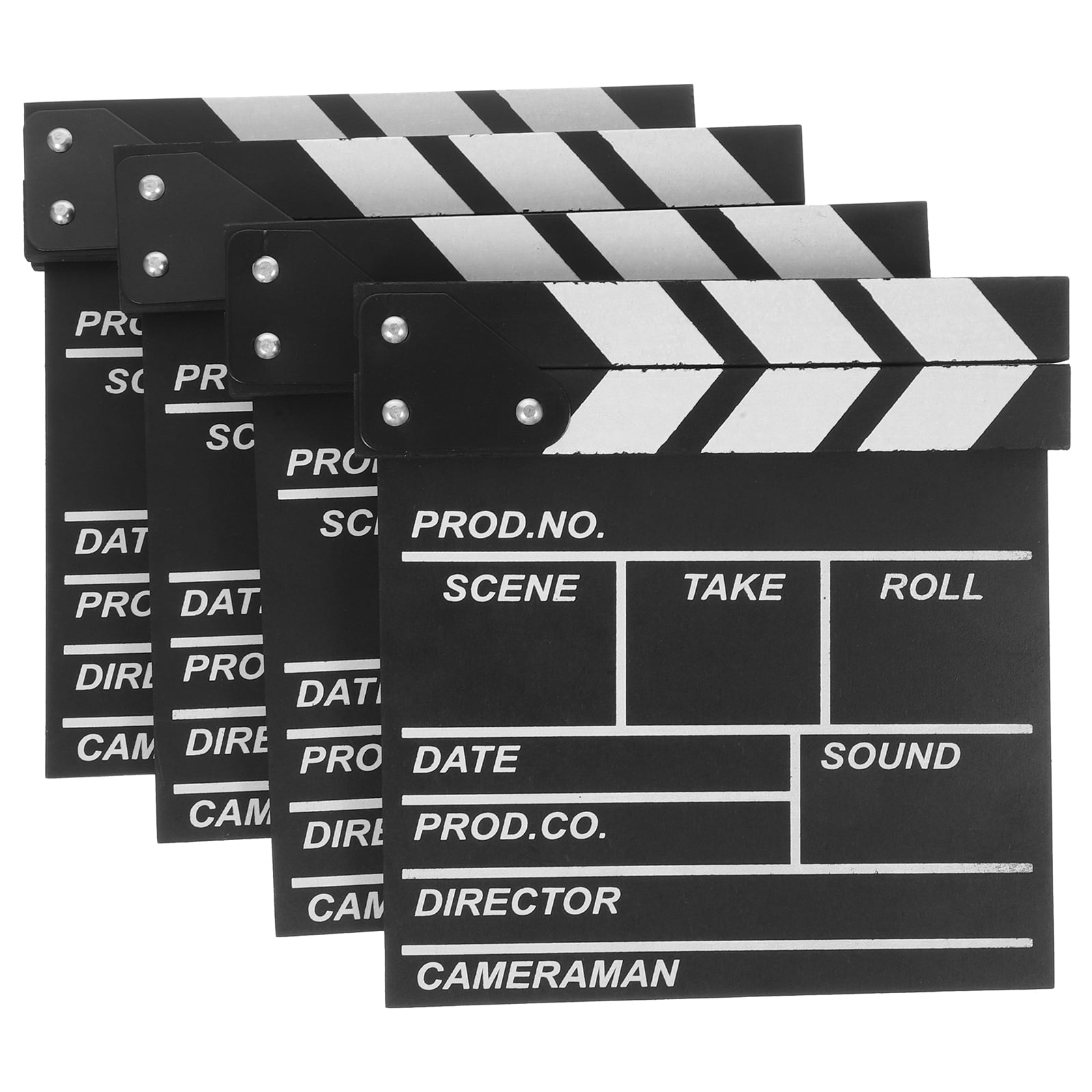 4pcs Wooden Movie Clapboard Director Cut Action Scene Board - Walmart.com