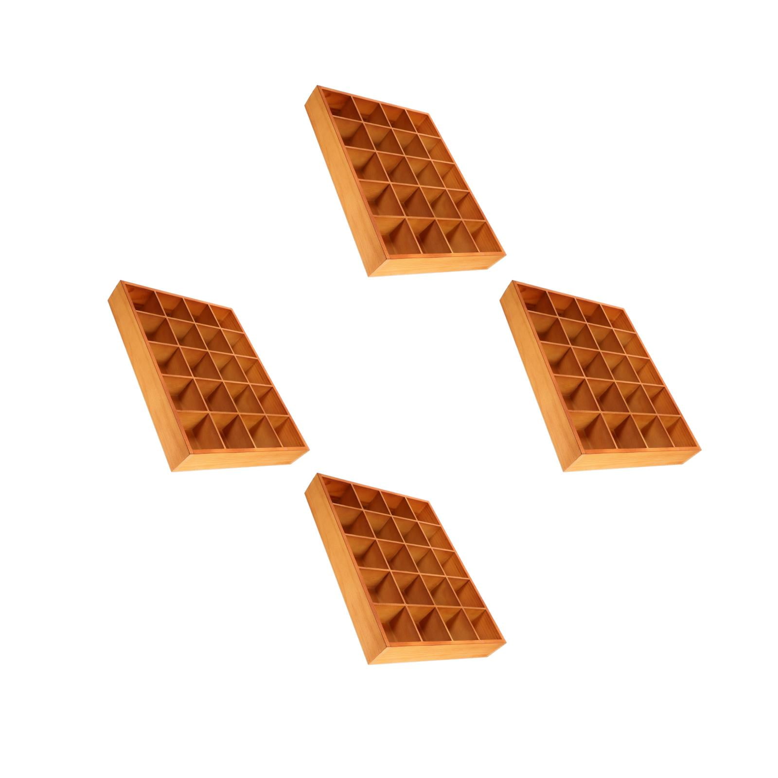 4pcs Wooden Sorting Tray Wood Divided Organizer Wooden Section Box ...