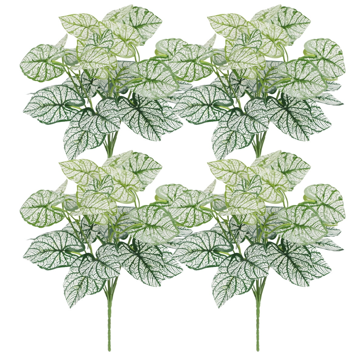 4pcs artificial green leafy plants Fake tropical large palm leaf plants ...