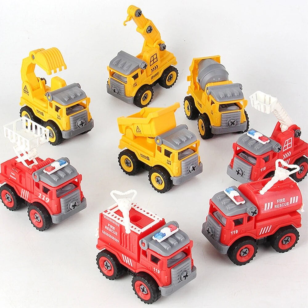 4pcs detachable building toys trucks with drill car building toys ...