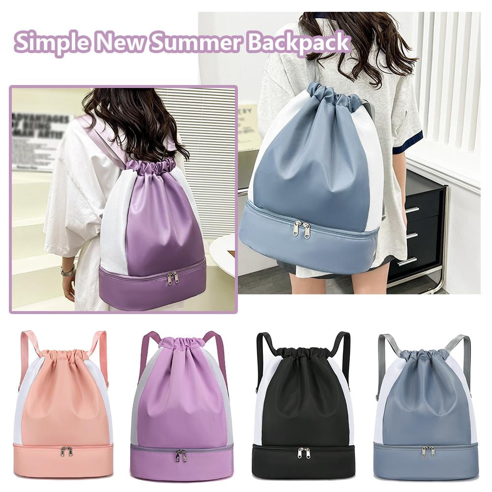 4pcs drawstring backpack large capacity gym bag dry and wet separation ...