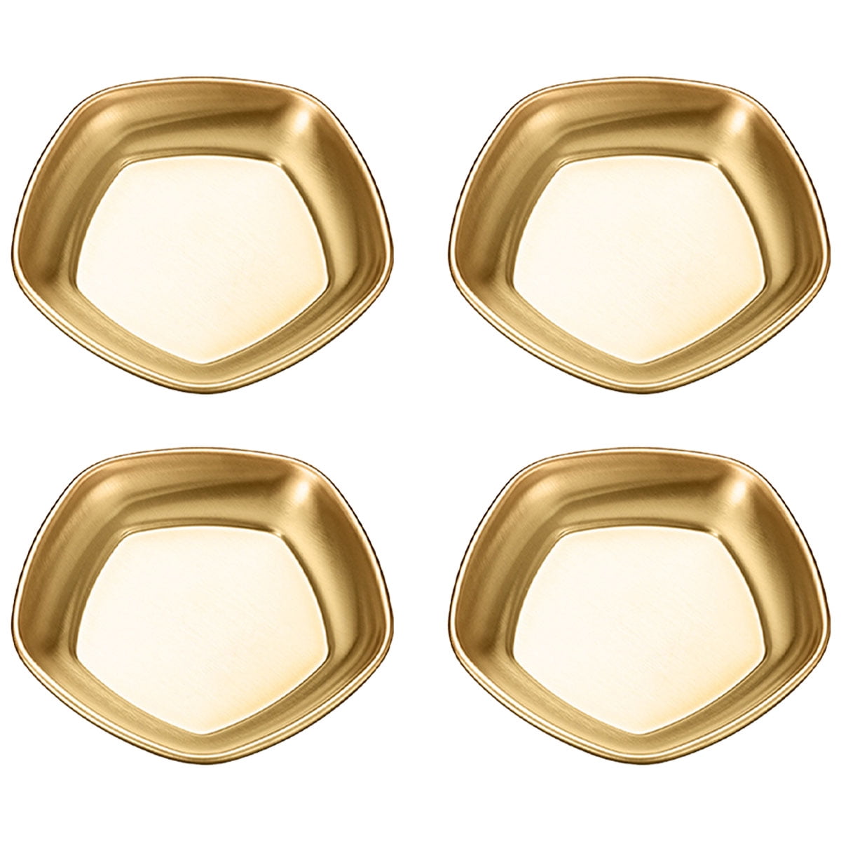4pcs gold single cell 304 stainless steel dipping dish Polygonal ...