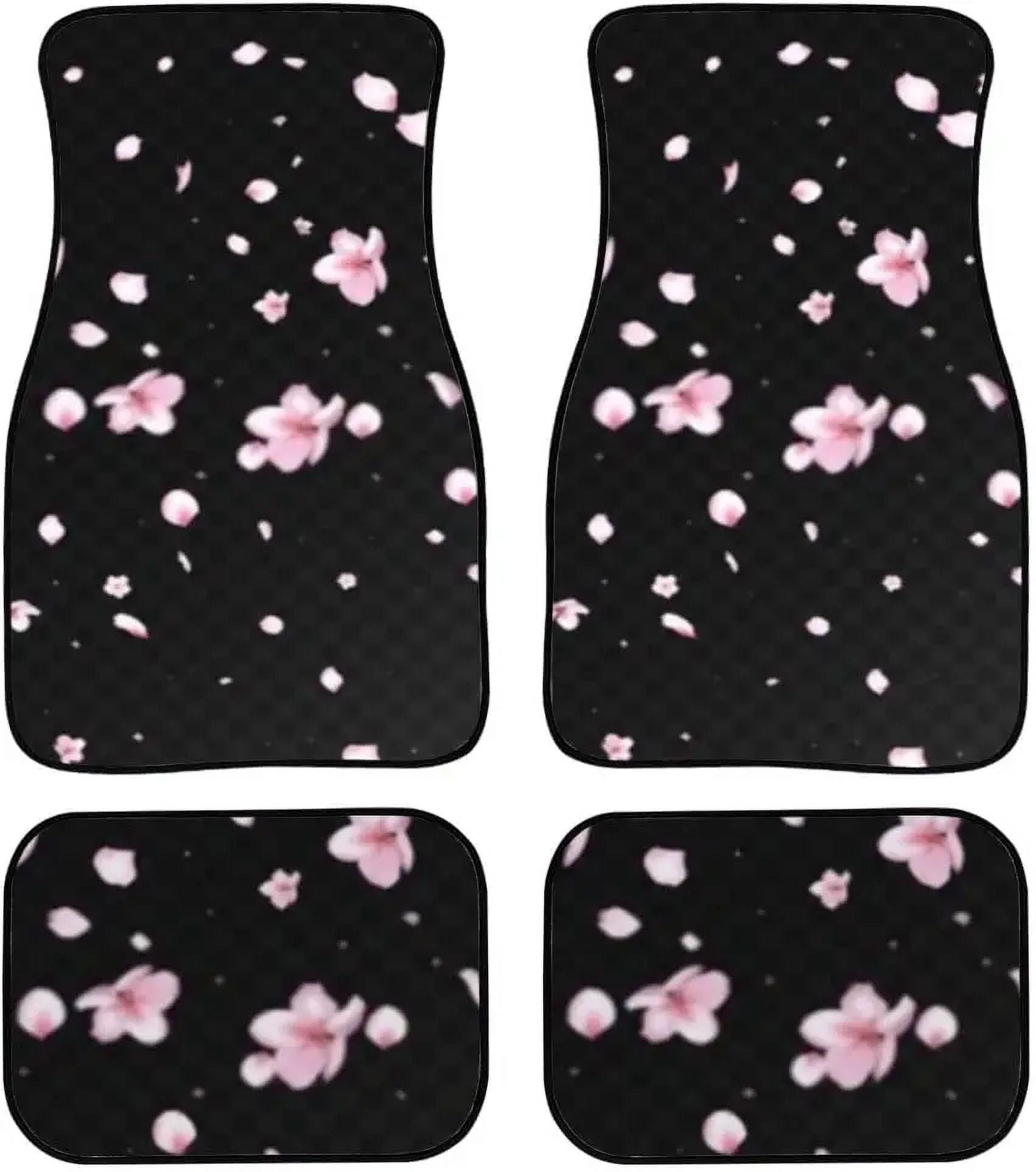 4pcs jdm sakura flower fabric floor mats interior carpets universal - Walmart.com