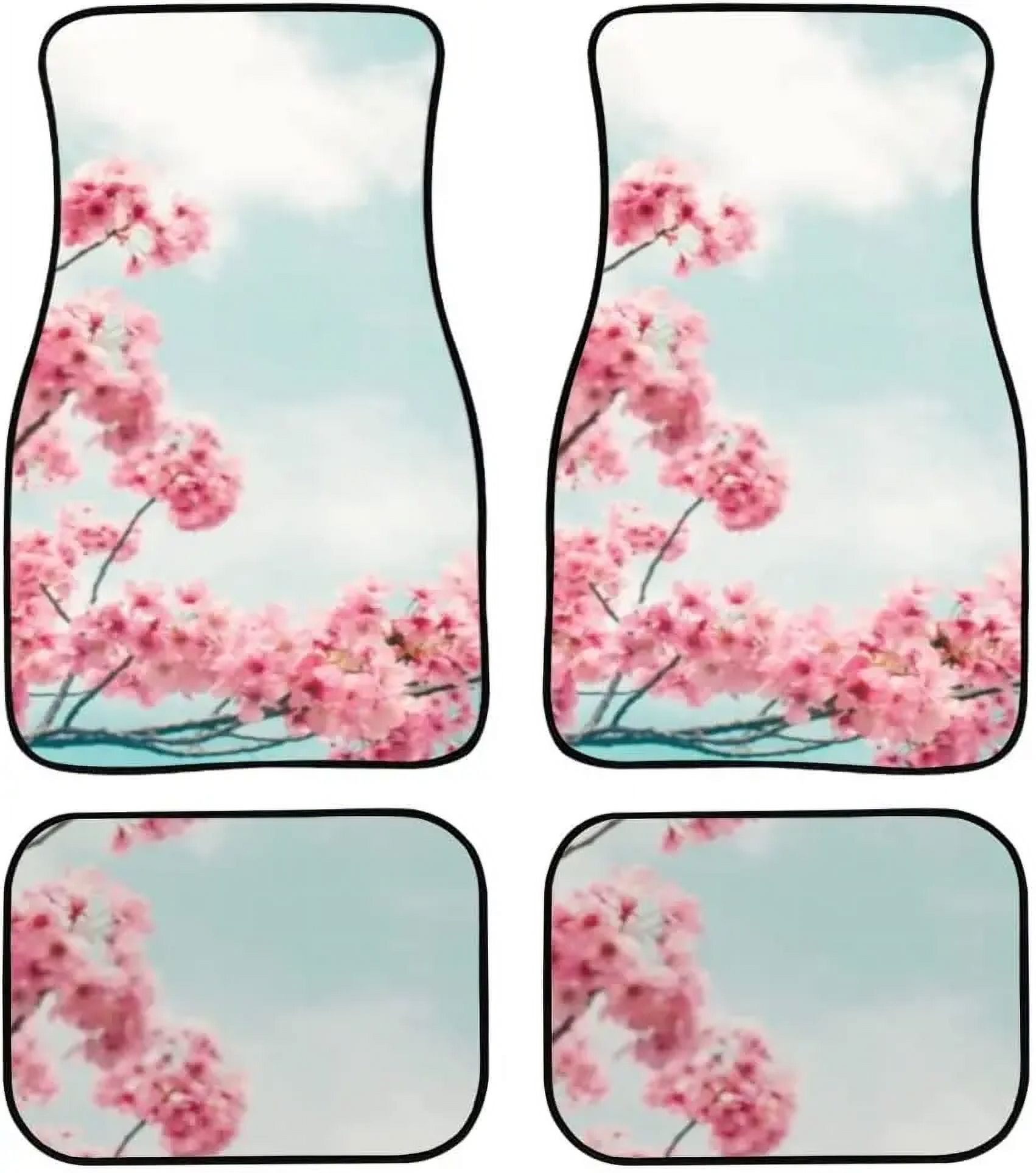 4pcs jdm sakura flower fabric floor mats interior carpets universal ...
