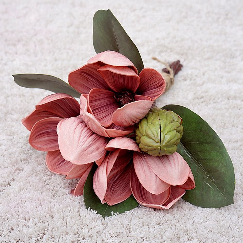 4pcs/lot Artificial Magnolia Flowers Real Touch Magnolia Bouquet,11 ...