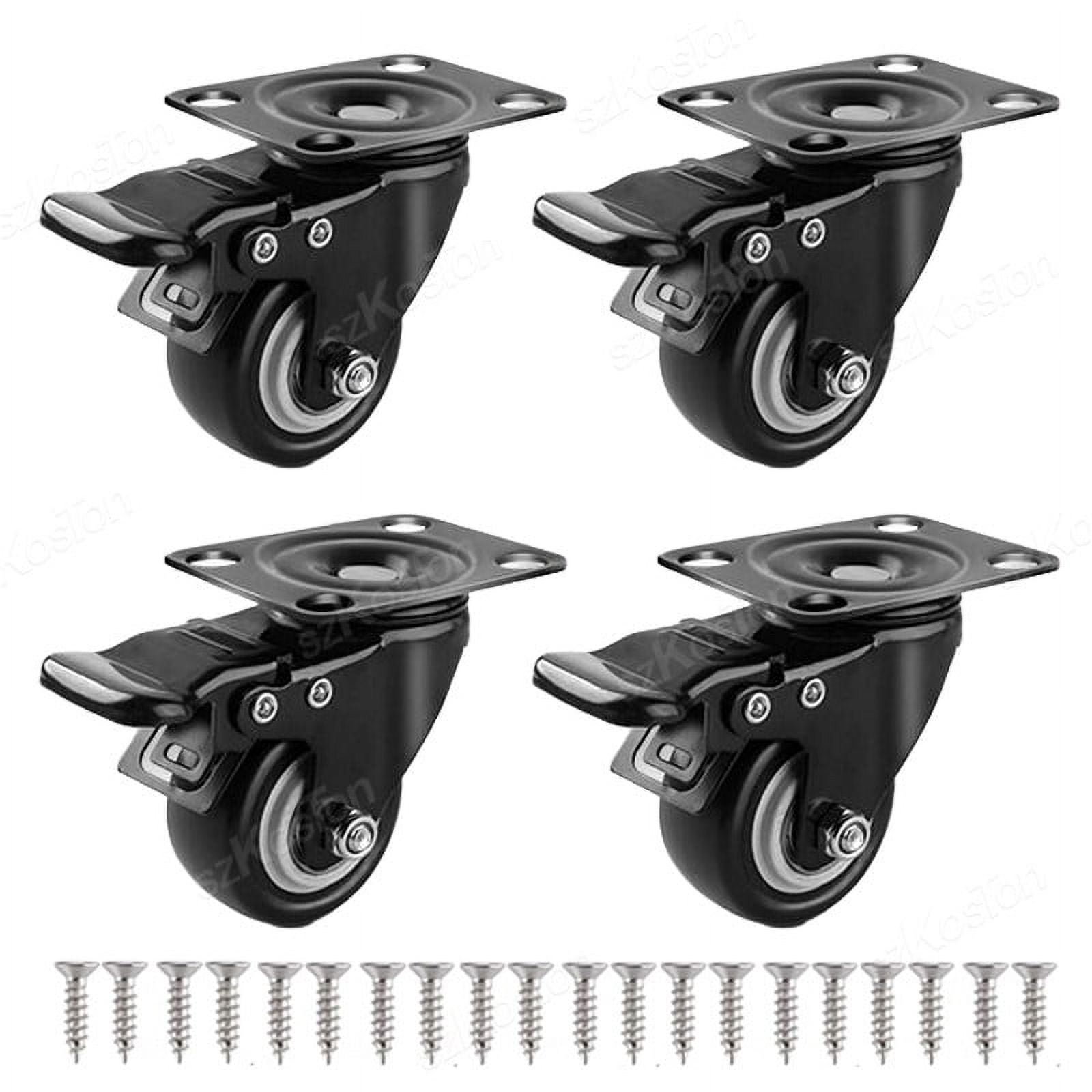4pcs/lot Furniture Casters Wheels PP Swivel Caster Black Roller Wheel ...