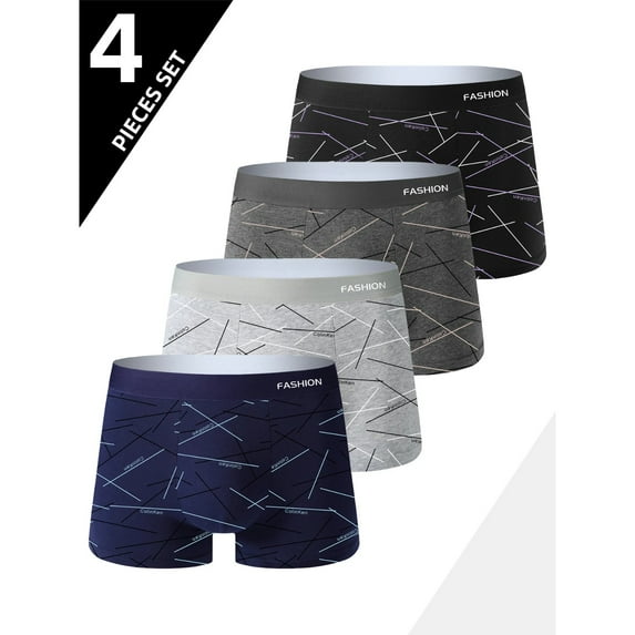 4pcs men's underwear, comfortable, soft and fashionable daily line ...