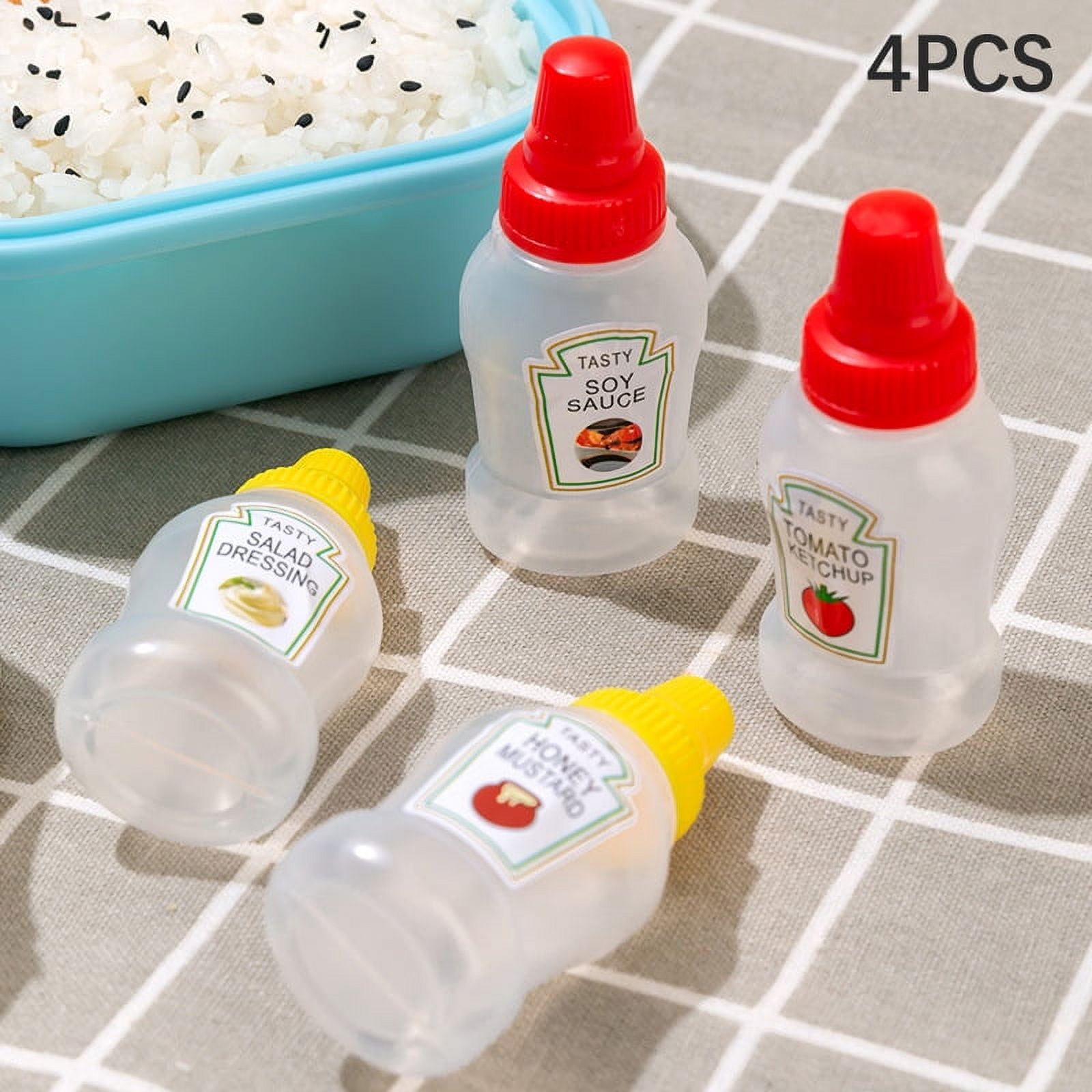 4pcs/set 25ML Mini Tomato Ketchup Bottle Honey Mustard Portable Small ...