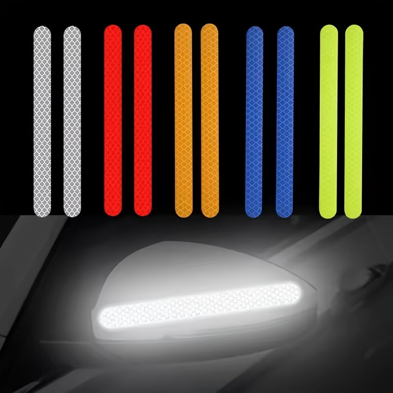 4pcs/set Car Reflective Safety Strip Stickers for Rear View Mirrors ...