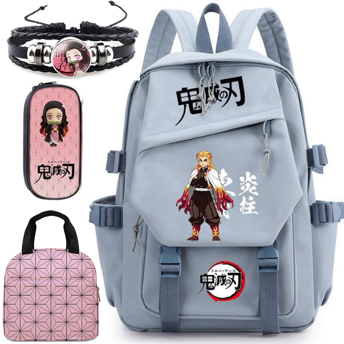 4pcs/set Demon Slayer Nezuko Book Bags School Backpacks - Walmart.com