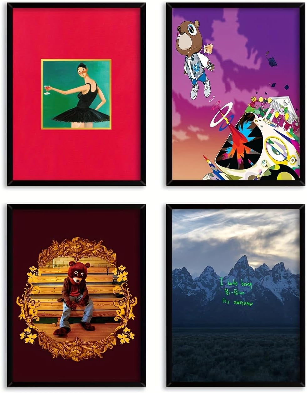 4pcs/set Modern Poster, Album Cover, Music Posters Wall Decor, Hip-Hop ...